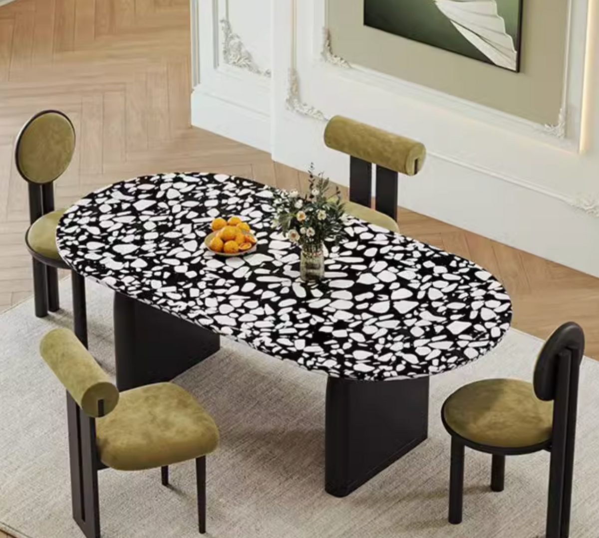Eaton Dining Table, Black Terrazzo – DC Concept