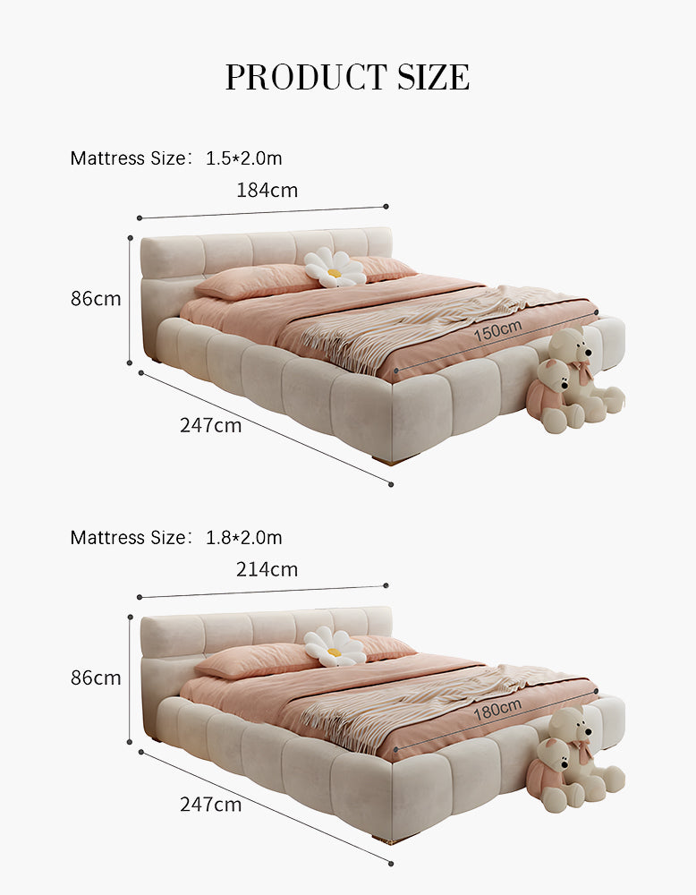 Bader King Size / Super King Size Bed, Velvet – DC Concept