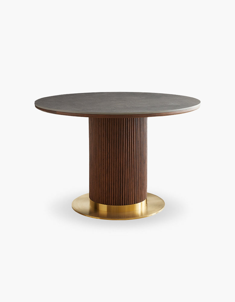 Bek Round Dining Table, Brown – DC Concept
