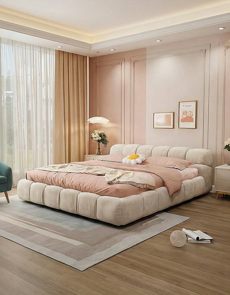 Bader King Size / Super King Size Bed, Velvet – DC Concept