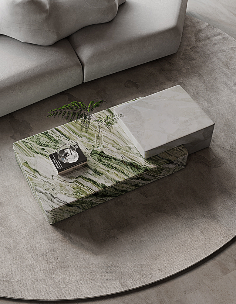 Giuli Marble Coffee Table Set, Stone – DC Concept