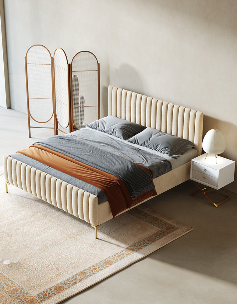 Babbie King Size / Super King Size Bed, Velvet – DC Concept