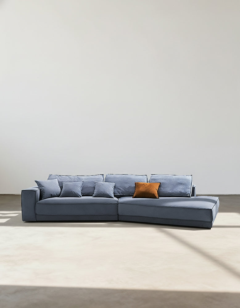 Modern Grover Three Seater Sofa, Suedue for Minimalist Homes | DC Concept