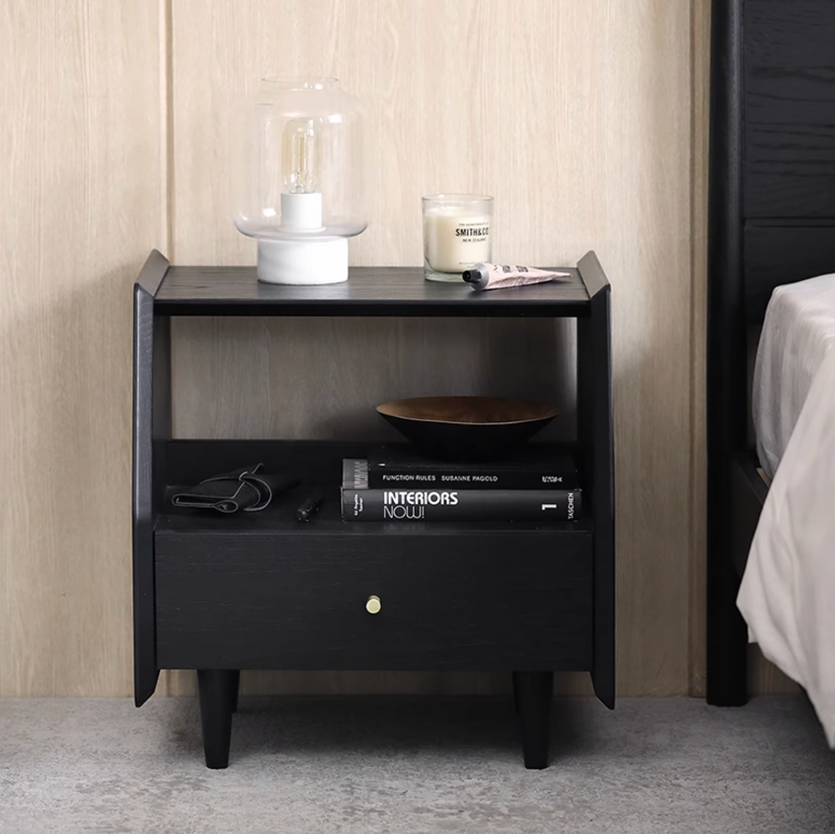Devin Bedside Table, Solid Wood – DC Concept