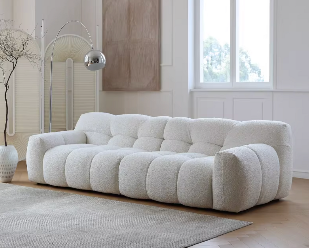 Cora Three Seater Sofa, Boucle – DC Concept
