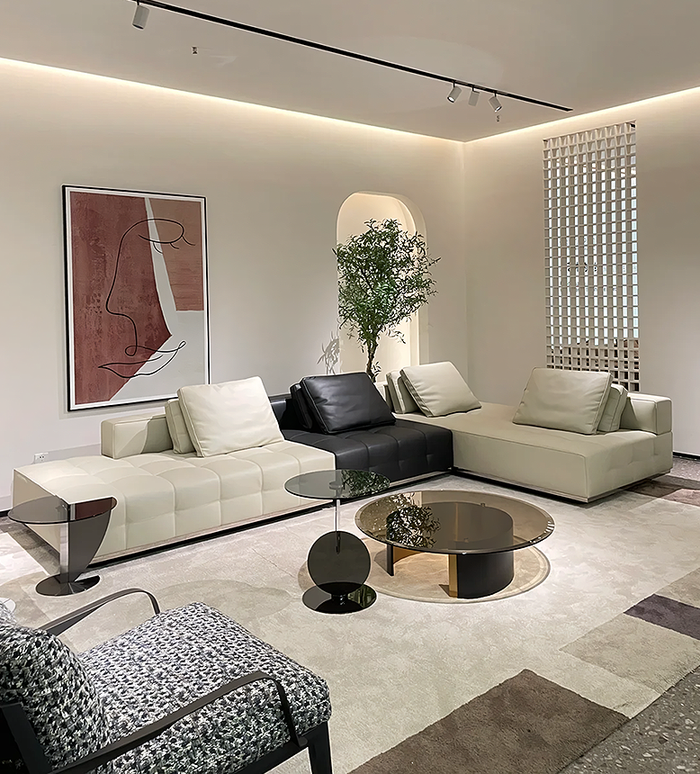 Santos L Shape Sofa, Three Seater Sofa, Nappa Real Leather – DC Concept