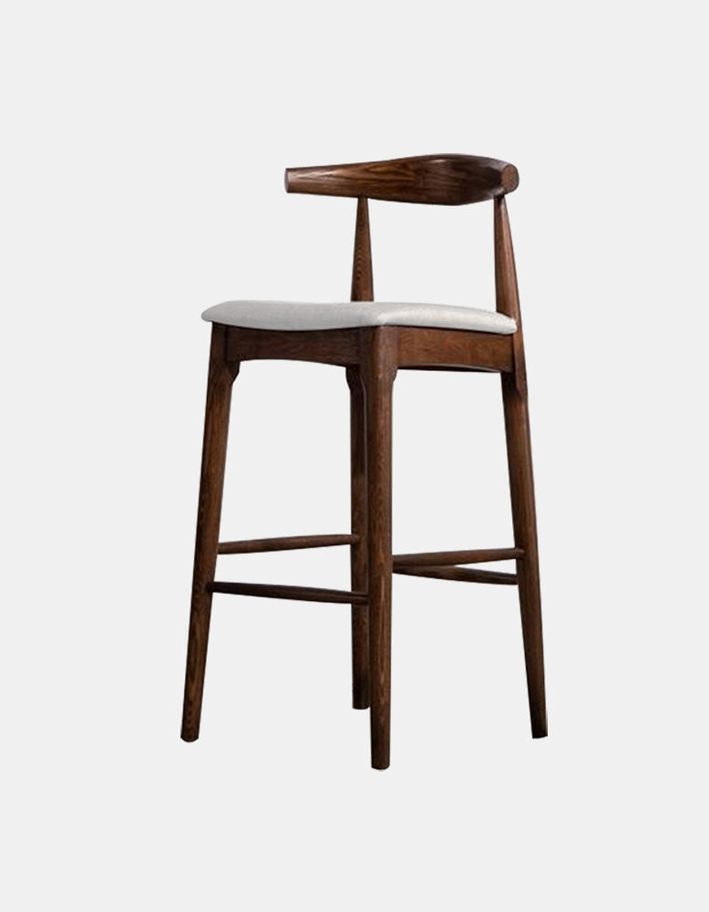 Hans Wegner CH32 Bar Stool, Oak/ Rosewood, Linen – DC Concept